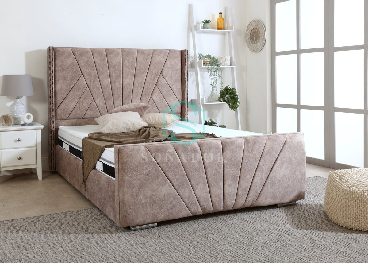 George Studded Winged Bed | Luxury Art Deco Beds – Luxus Beds