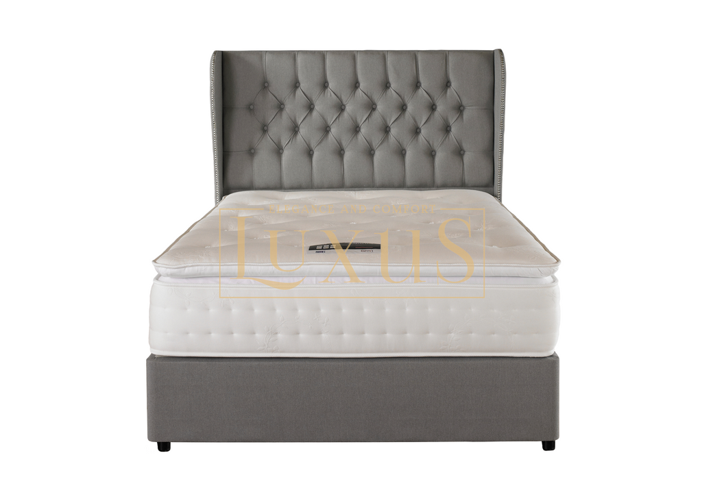 Royal Chesterfield Winged Divan Bed | Upholstered Storage Divan Beds ...
